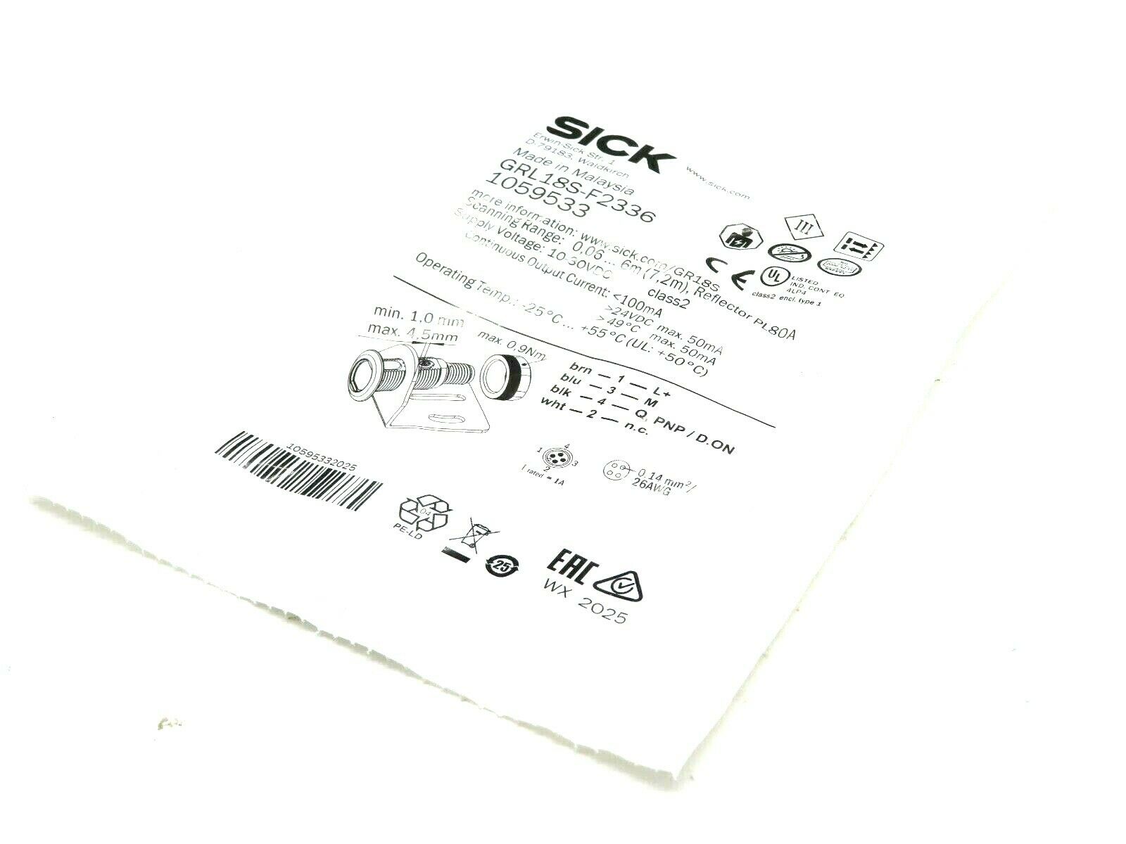 NEW SICK GRL18S-F2336 RETRO-REFLECTIVE PE 1059533 GRL18SF2336 - SB ...