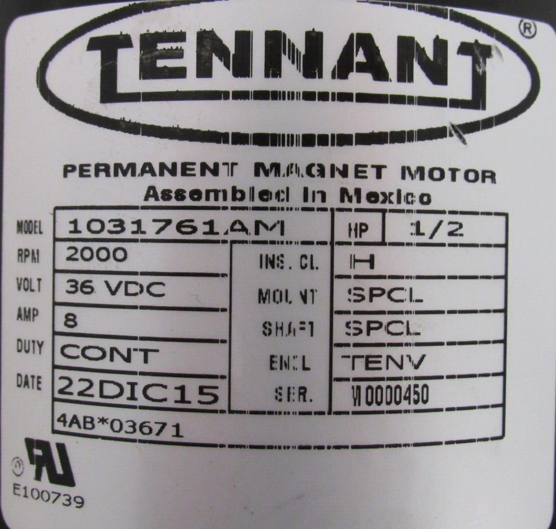 NEW TENNANT 1031761AM MOTOR .5HP 36VDC 2000RPM - SB Industrial Supply, Inc.