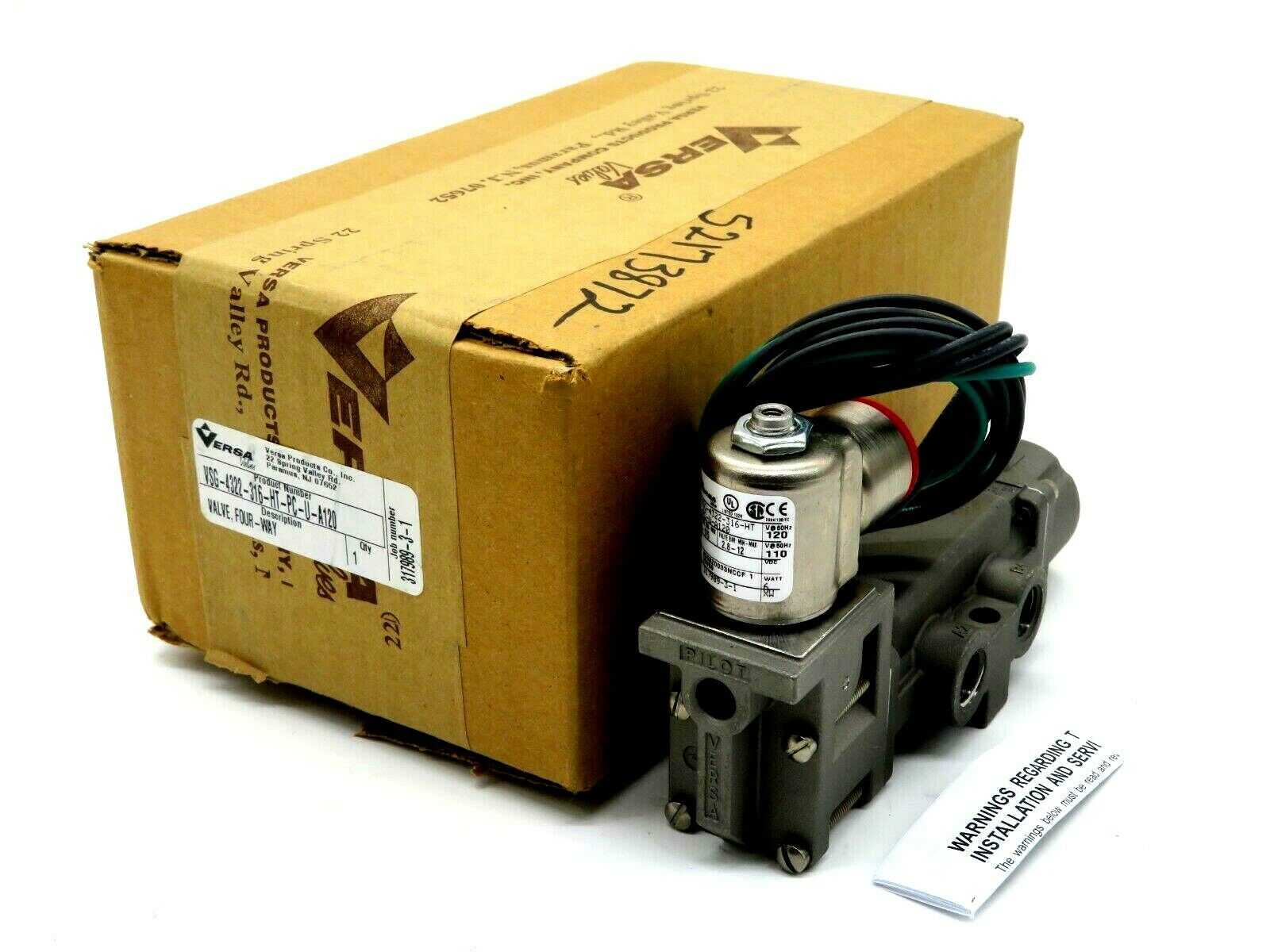 NEW VERSA VSG-4322-316-HT-PC-U-A120 4 WAY VALVE VSG-4322-316-HT-PC-U ...