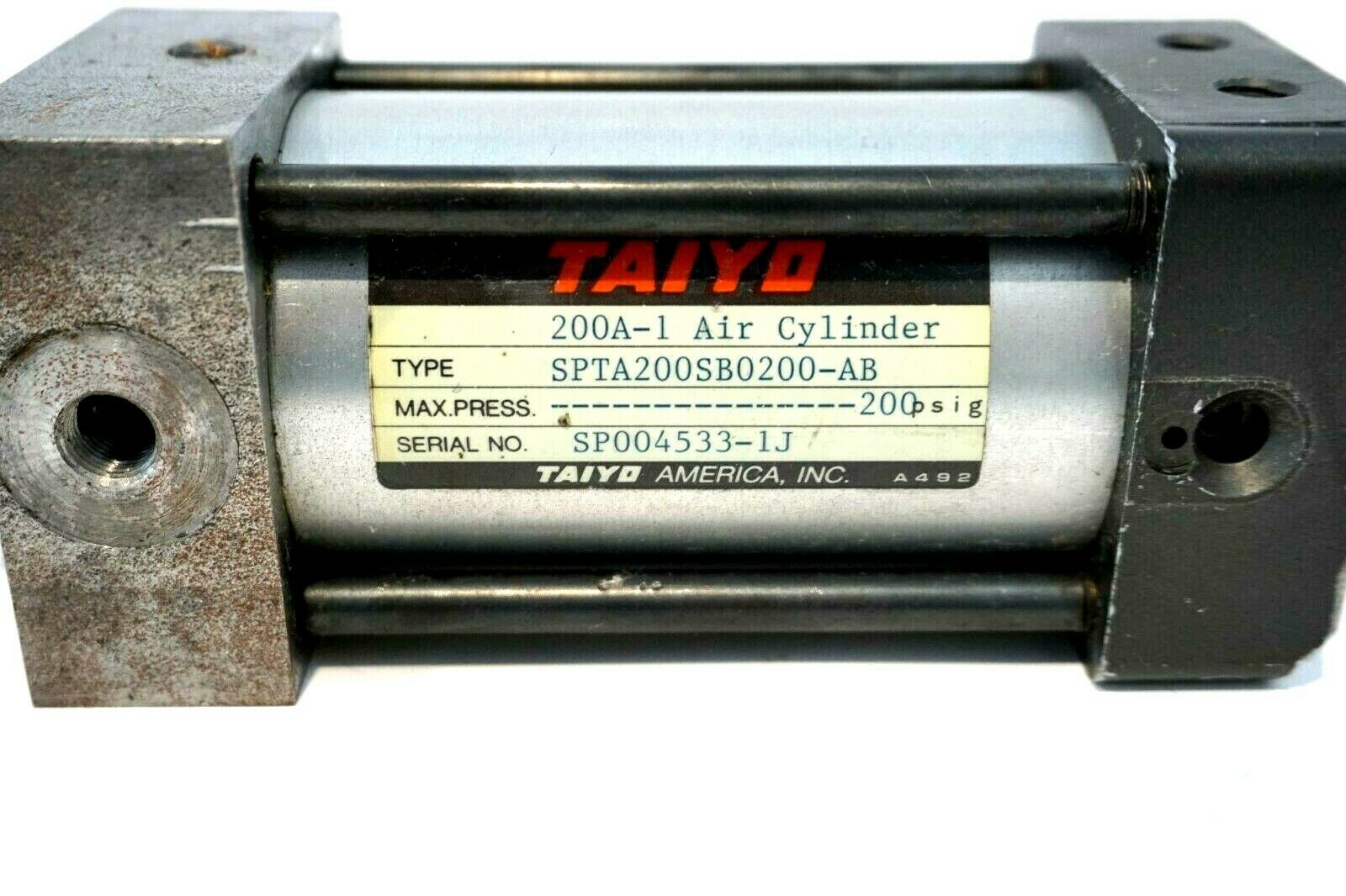 USED TAIYO SPTA200SB0200-AB AIR CYLINDER SPTA200SB0200AB - SB ...