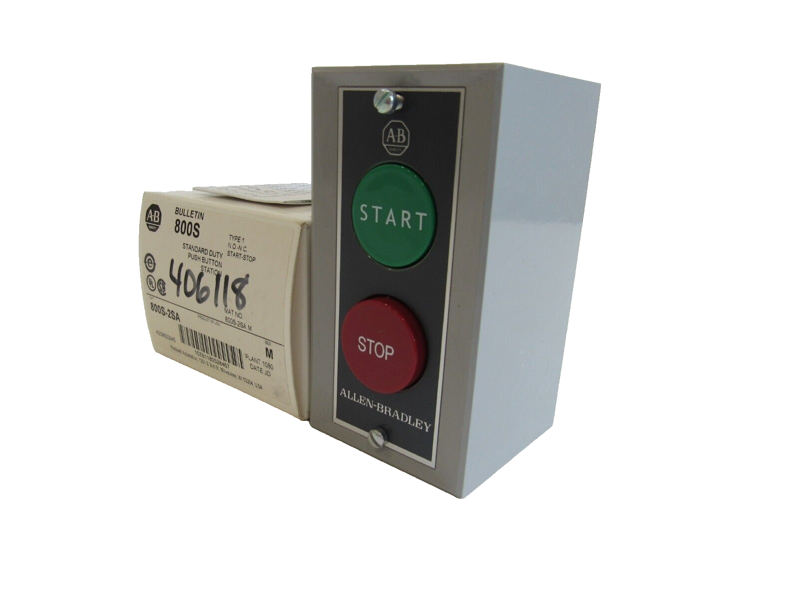 ALLEN BRADLEY 800S-2SA PUSH BUTTON STATION SER. M 800S2SA NEW, SURPLUS ...