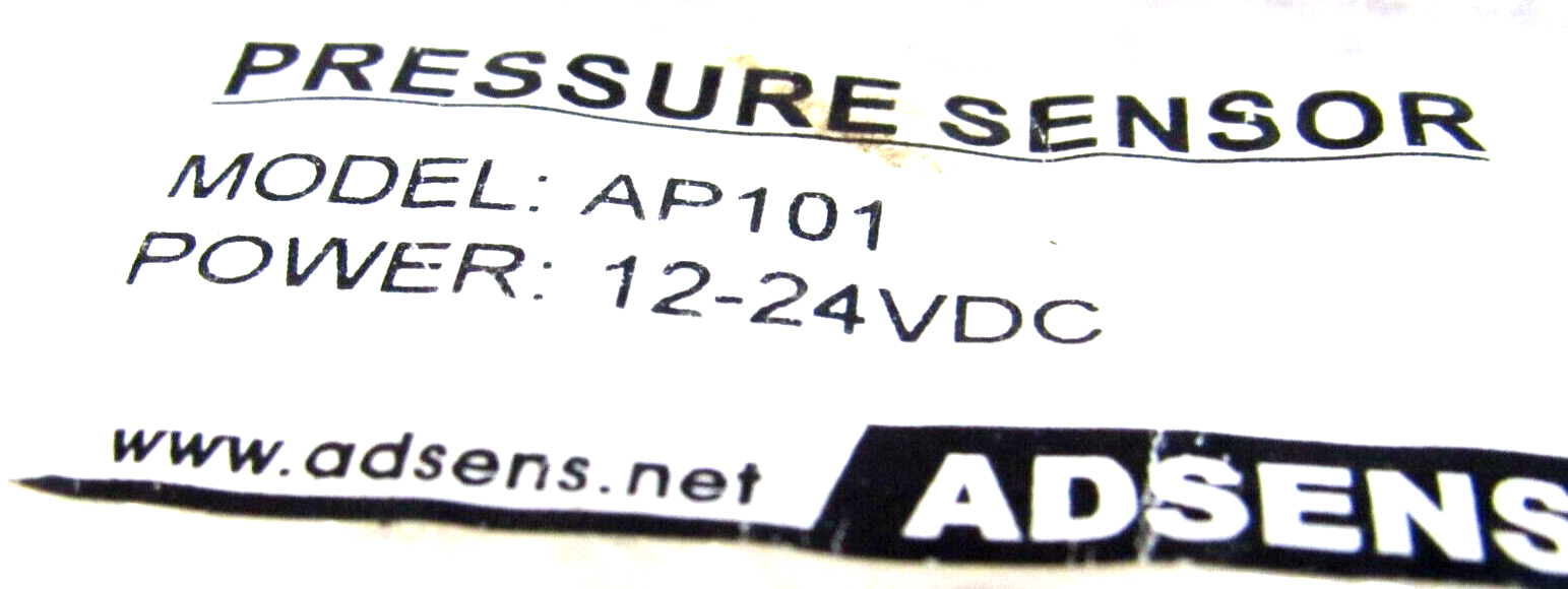 NEW ADSENS AP101-1/4" PRESSURE SENSOR 12-24 VDC AP10114 - SB Industrial ...