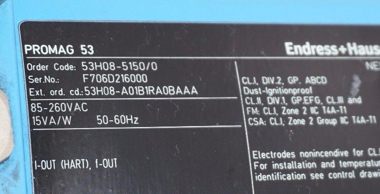 NEW ENDRESS + HAUSER 53H08-5150 PROMAG 53 TRANSMITTER 53H085150 - SB ...