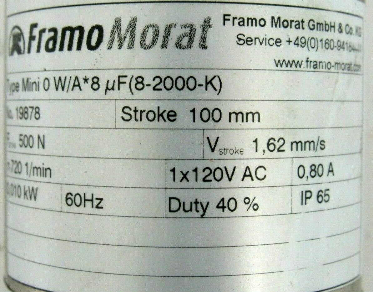 NEW FRAMO MORAT MINI-0-W/A-8MF ACTUATOR 19878 MINI0WA8MF - SB ...