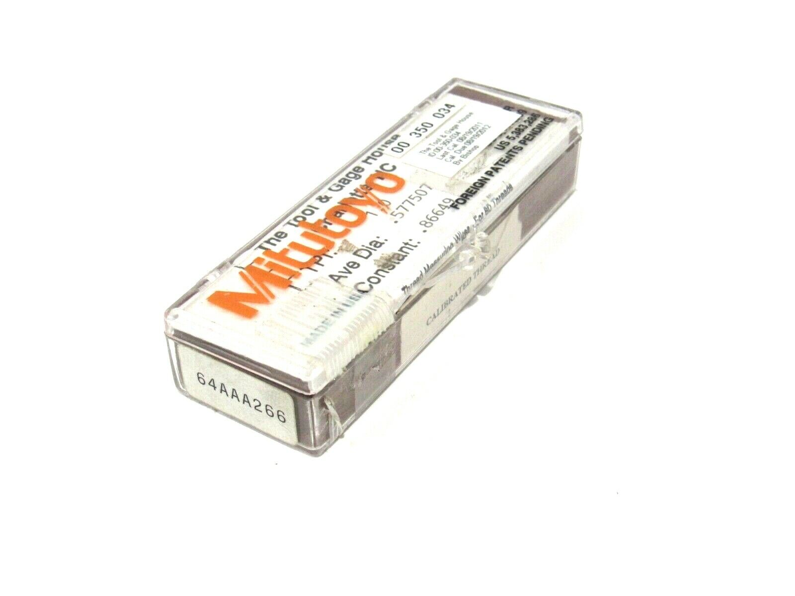 NEW MITUTOYO 64AAA266 HOLDER & THREAD WIRE SET 1.00MM - SB Industrial ...