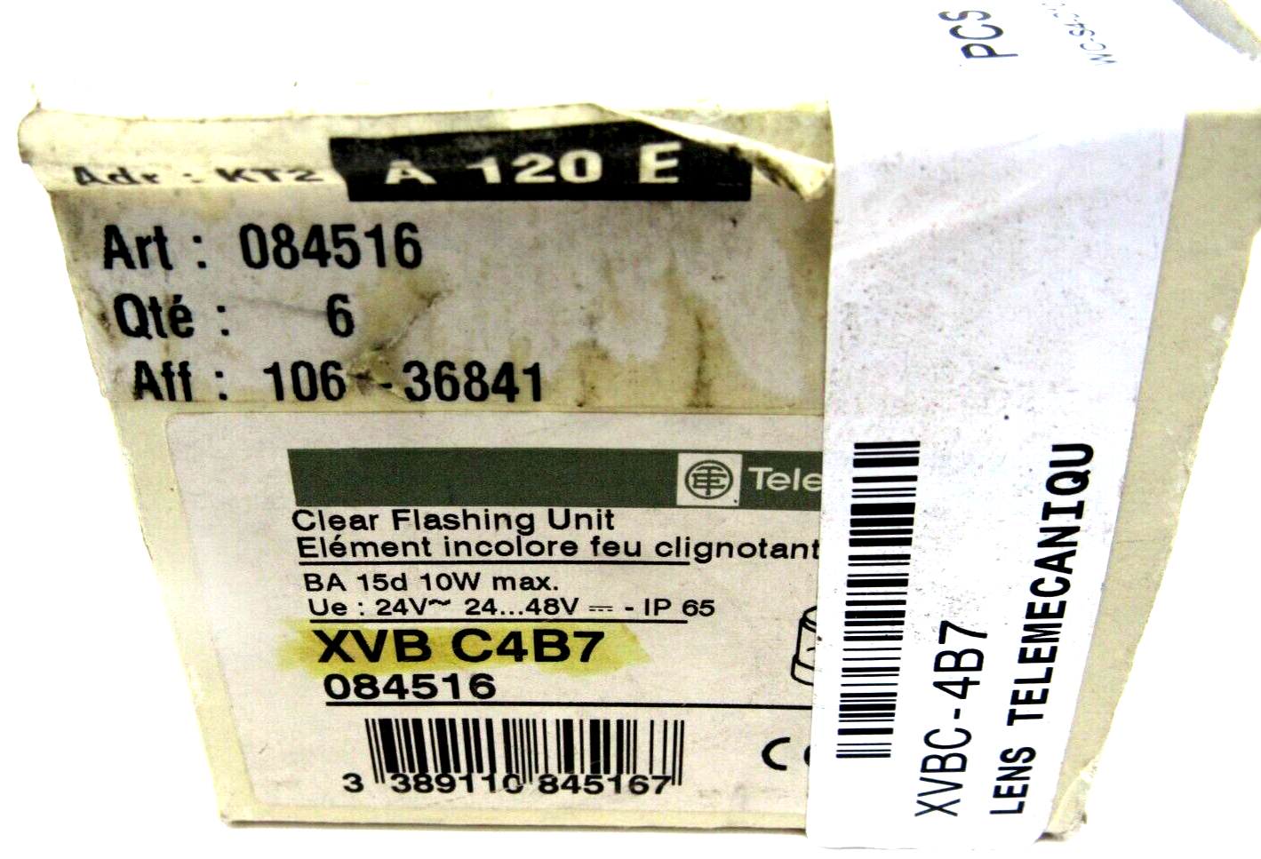 NEW TELEMECANIQUE XVBC-4B7 FLASHING UNIT LENS - SB Industrial Supply, Inc.