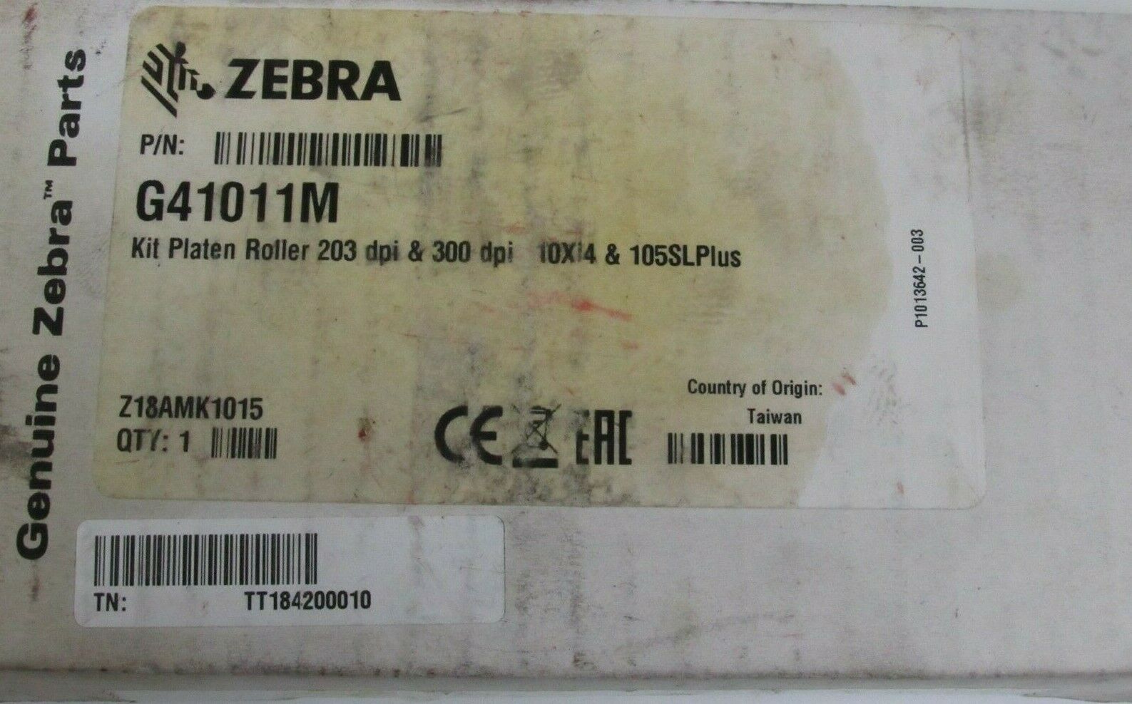 NEW ZEBRA G41011M PLATEN ROLLER MAINTENANCE KIT - SB Industrial Supply ...