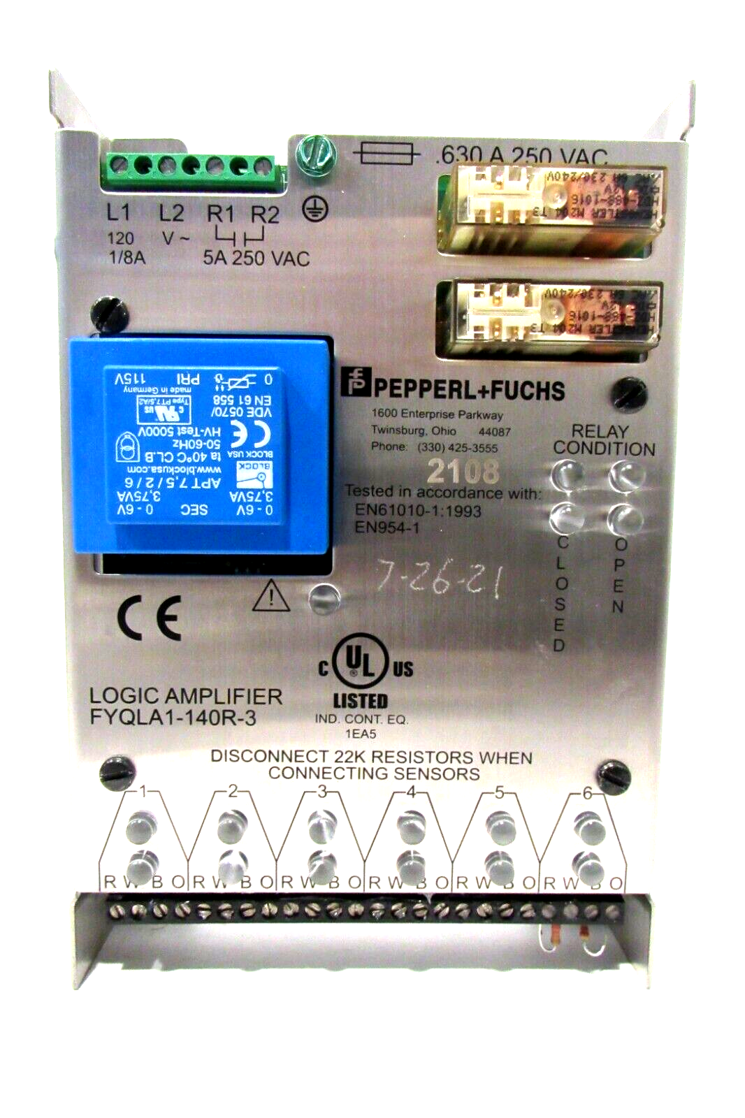 USED PEPPERL+FUCHS FYQLA1-140R-3 LOGIC AMPLIFIER FYQLA1140R3 - SB ...