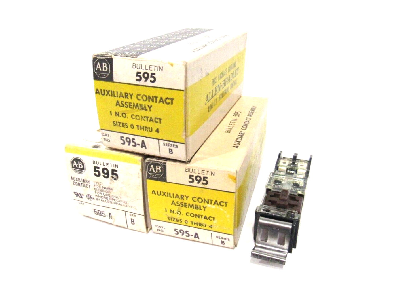 LOT OF 3 NEW ALLEN BRADLEY 595-A AUXILIARY CONTACTS SER.B 595A - SB ...