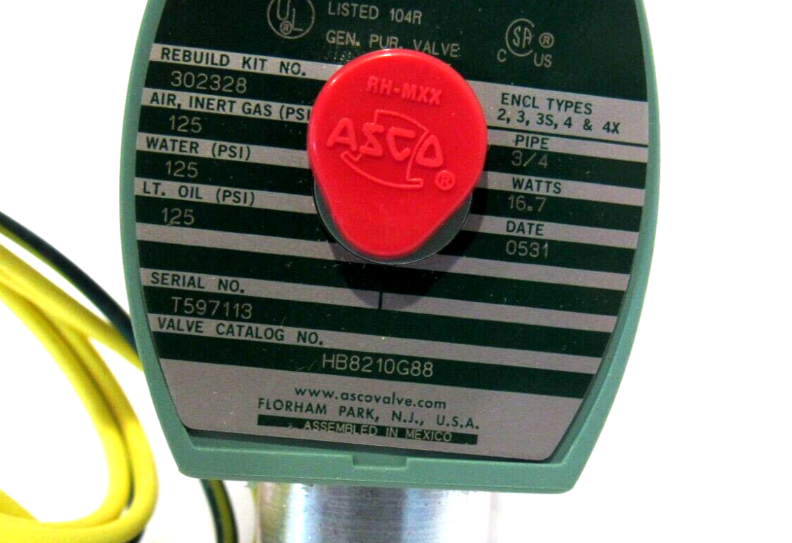NEW ASCO HB8210G88 SOLENOID VALVE - SB Industrial Supply, Inc.