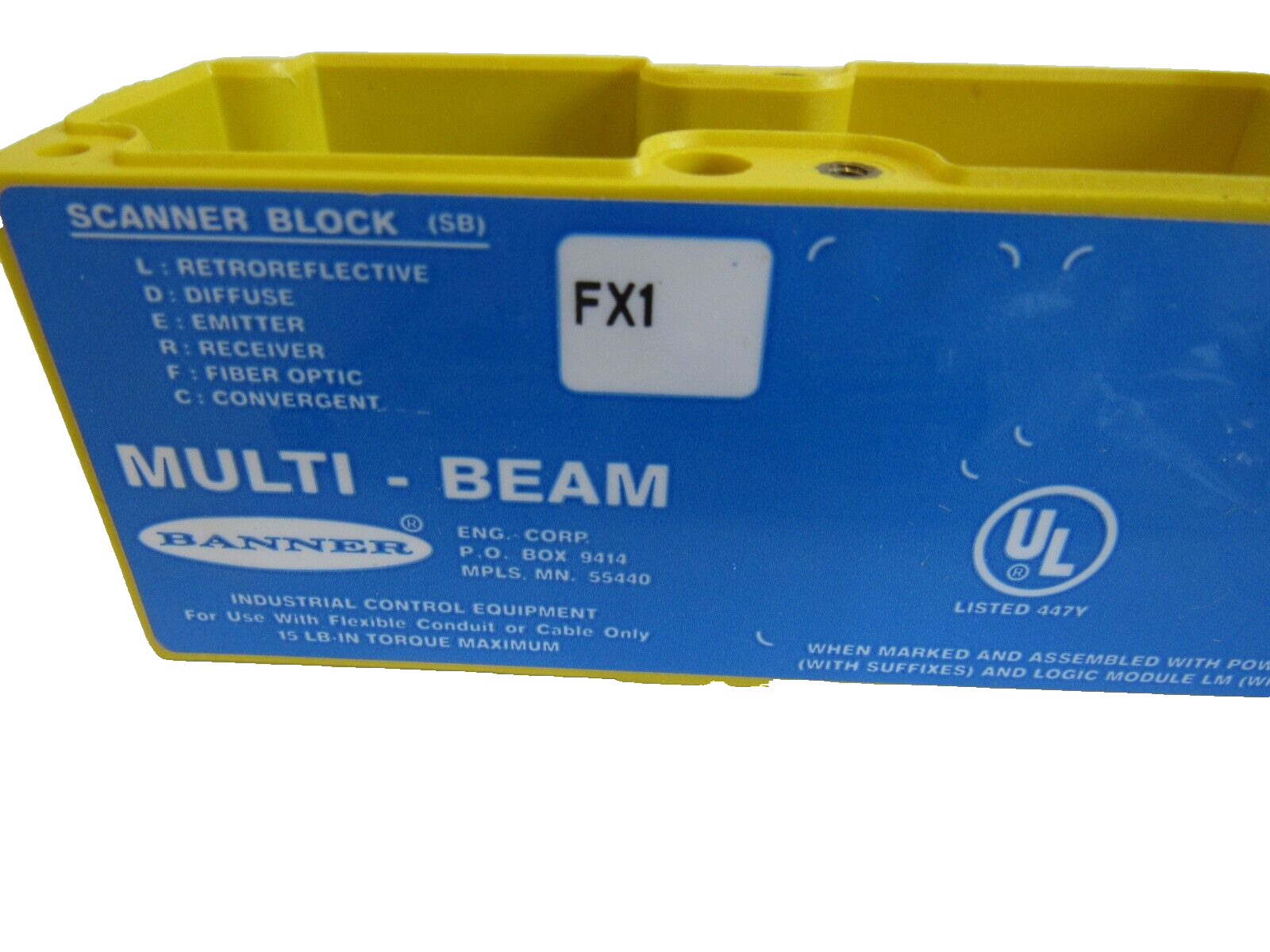 NEW BANNER ENGINEERING SBFX1 SCANNER BLOCK 16652 - SB Industrial Supply ...