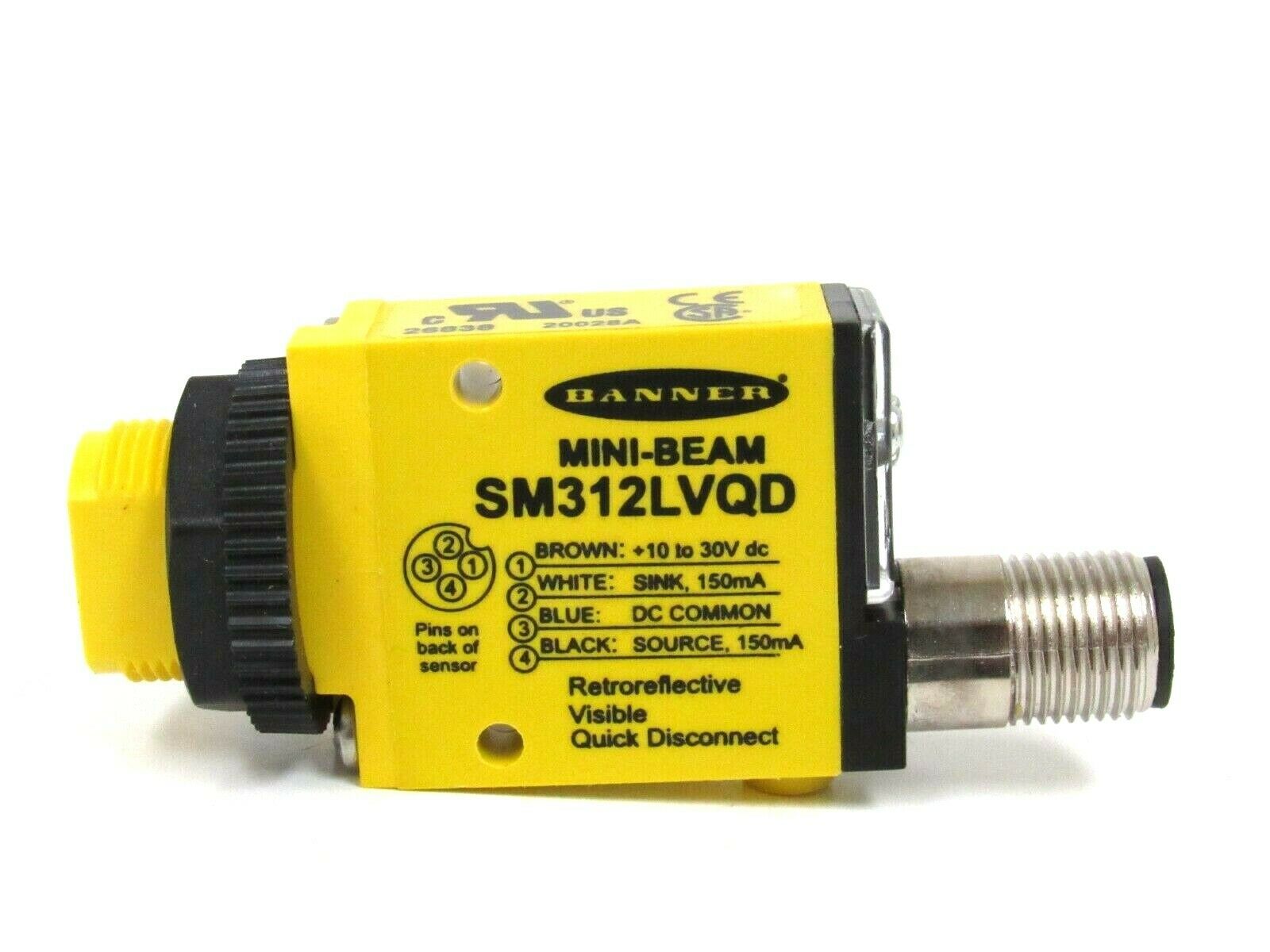 NEW BANNER ENGINEERING SM312LVQD 26838 MINI-BEAM RETROFLECTIVE SENSOR ...