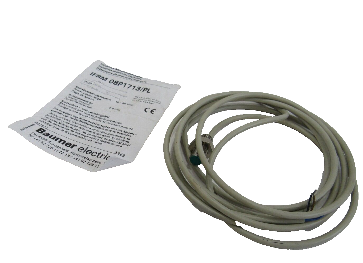 NEW BAUMER ELECTRIC IFRM 08P1713/PL INDUCTIVE SENSOR 08P1713PL - SB ...