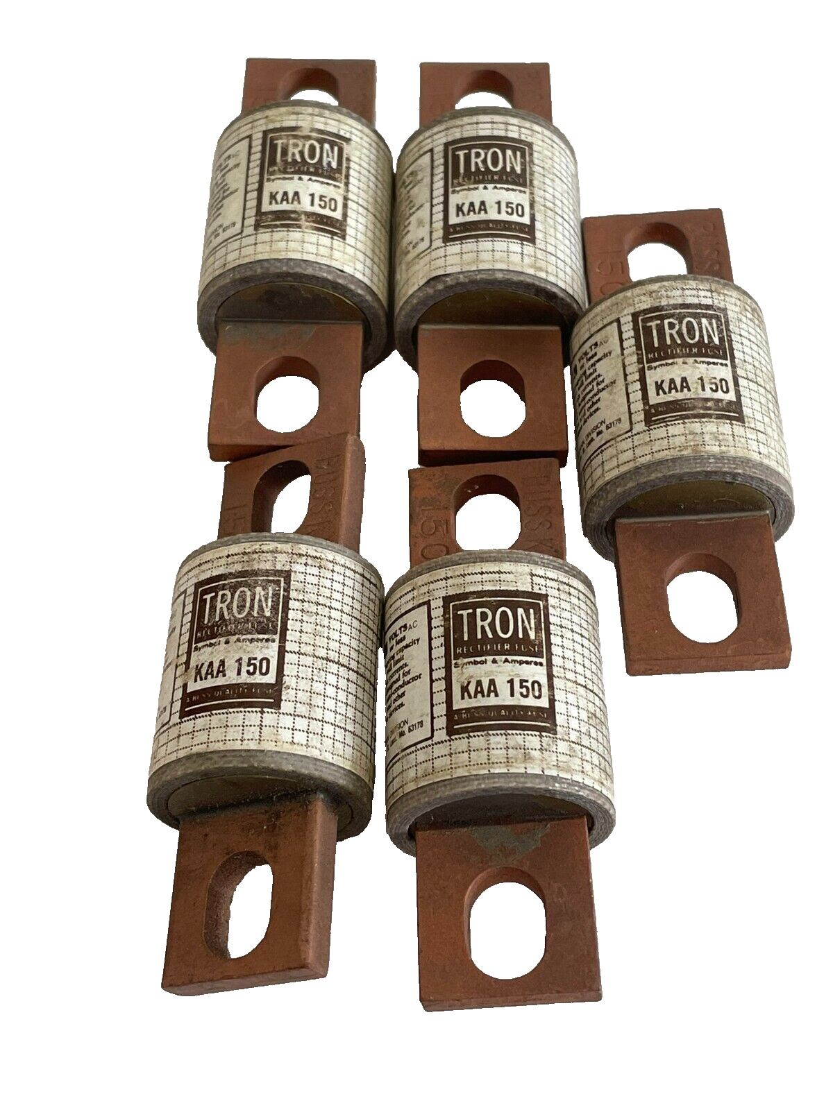 NEW BUSSMANN TRON KAA 150 RECTIFIER FUSES KAA150 LOT OF 5 - SB ...