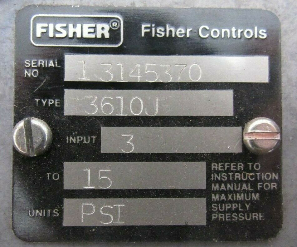 NEW FISHER FS3710-11 VALVE POSITIONER 3610J FS371011 15PSI - SB ...