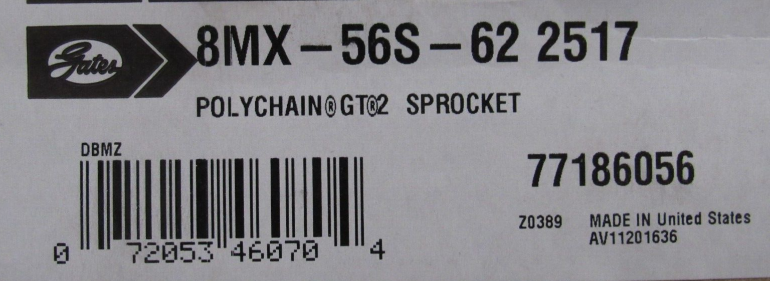 NEW GATES 8MX-56S-62 SPROCKET 77186056 8MX56S62 2517 - SB Industrial ...