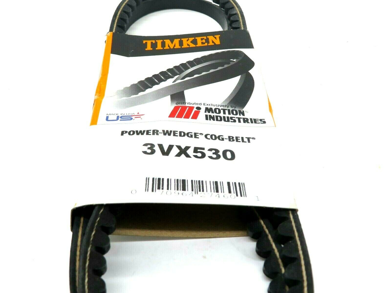 NEW LOT OF 4 TIMKEN 3VX530 POWER-WEDGE COG BELT - SB Industrial Supply ...