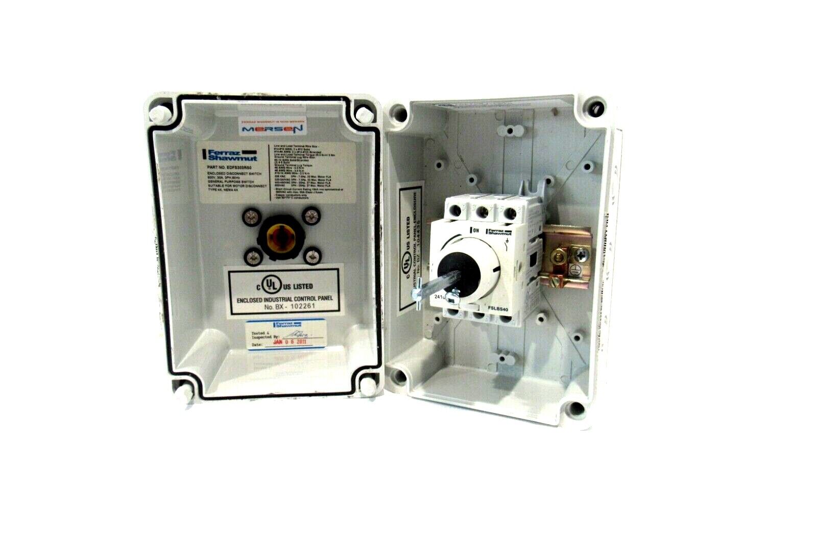 NEW MERSEN EDFS303RS0 DISCONNECT SWITCH ENCLOSURE - SB Industrial ...