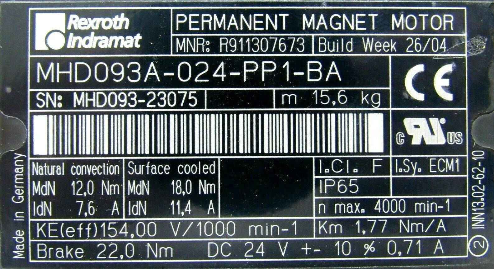 NEW REXROTH R911307673 SERVO MOTOR MHD093A-024-PP1-BA - SB Industrial ...