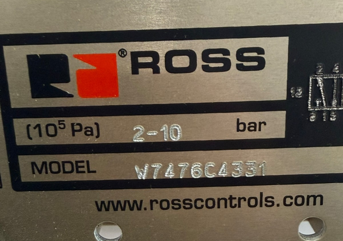 NEW ROSS CONTROLS W7476C4331Z DIRECTIONAL VALVE 110/20V - SB Industrial ...