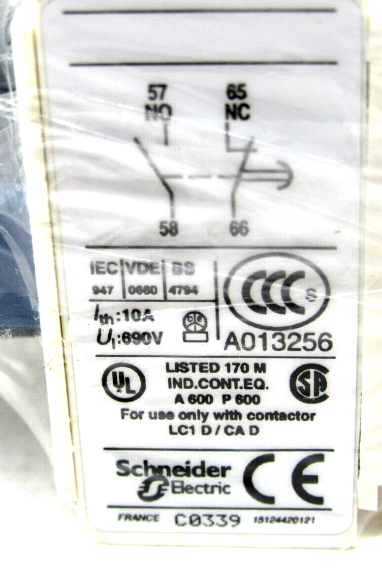 NEW SCHNEIDER ELECTRIC TELEMECANIQUE LADR0 CONTACTOR - SB Industrial ...