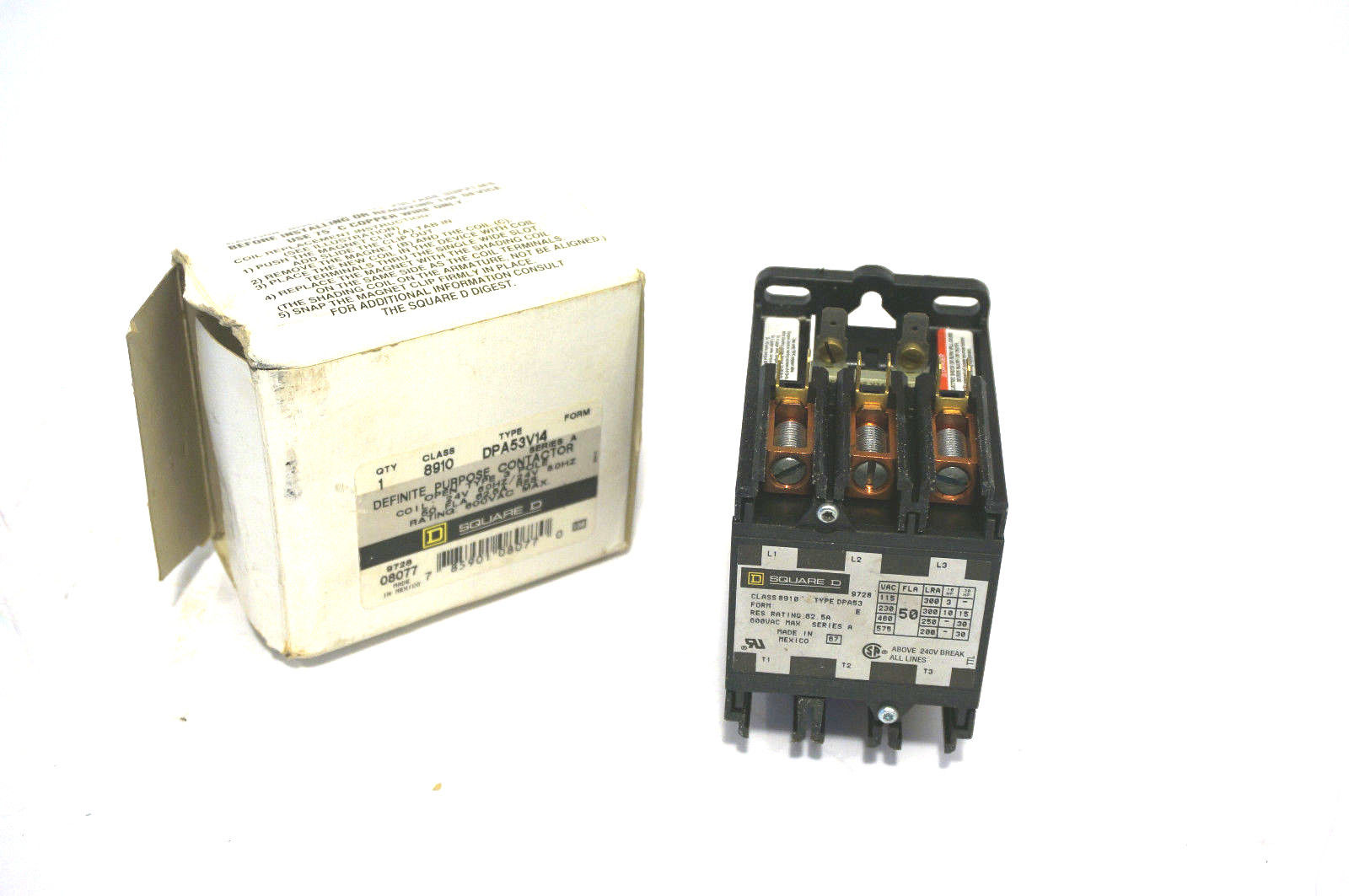 NEW SQUARE D 8910-DPA53V14 CONTACTOR 8910DPA53V14 - SB Industrial ...