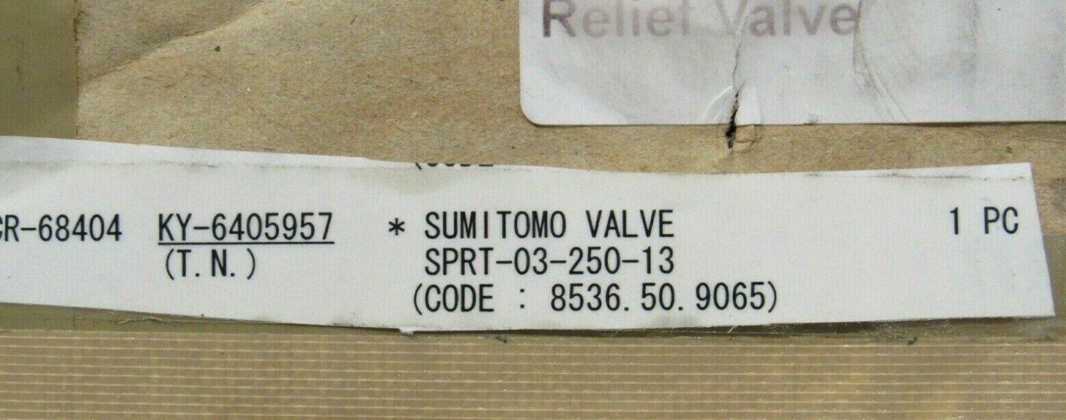 NEW SUMITOMO SPRT-03-250-13 RELIEF VALVE SPRT0325013 - SB Industrial ...