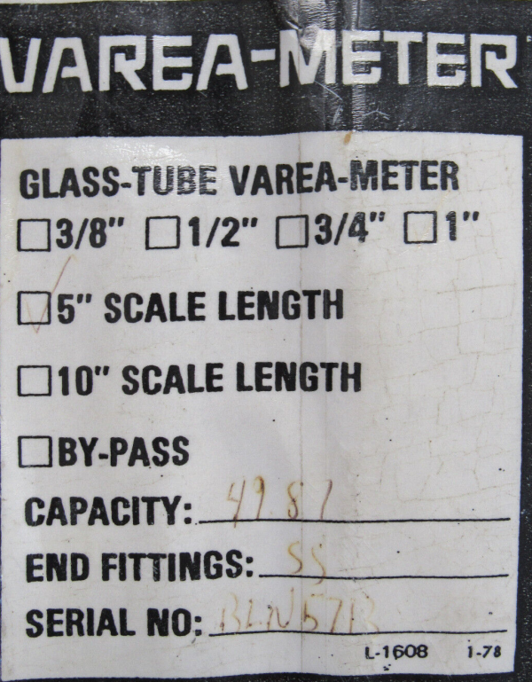 NEW US FILTER 5210B02116XXBD410SXX 5" VAREA METER - SB Industrial ...