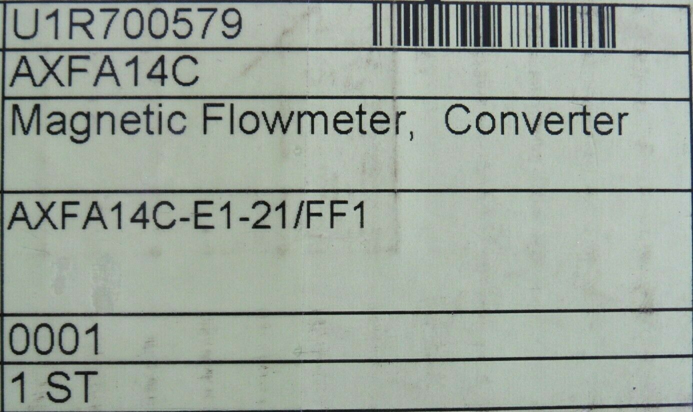 NEW YOKOAWA AXFA14C-E1-21/FF1 MAGNETIC FLOW METER AXFA14CE121FF1 - SB ...