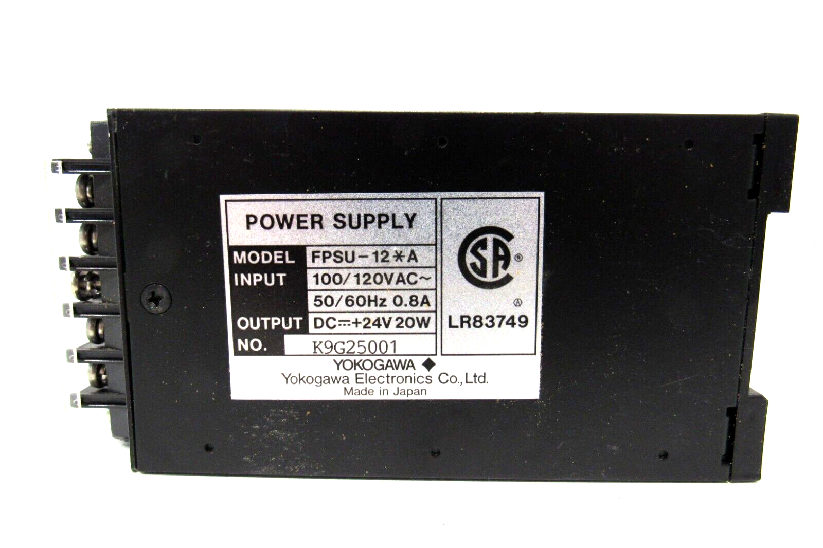 NEW YOKOGAWA FPSU-12 *A POWER SUPPLY FPSU12A - SB Industrial Supply, Inc.