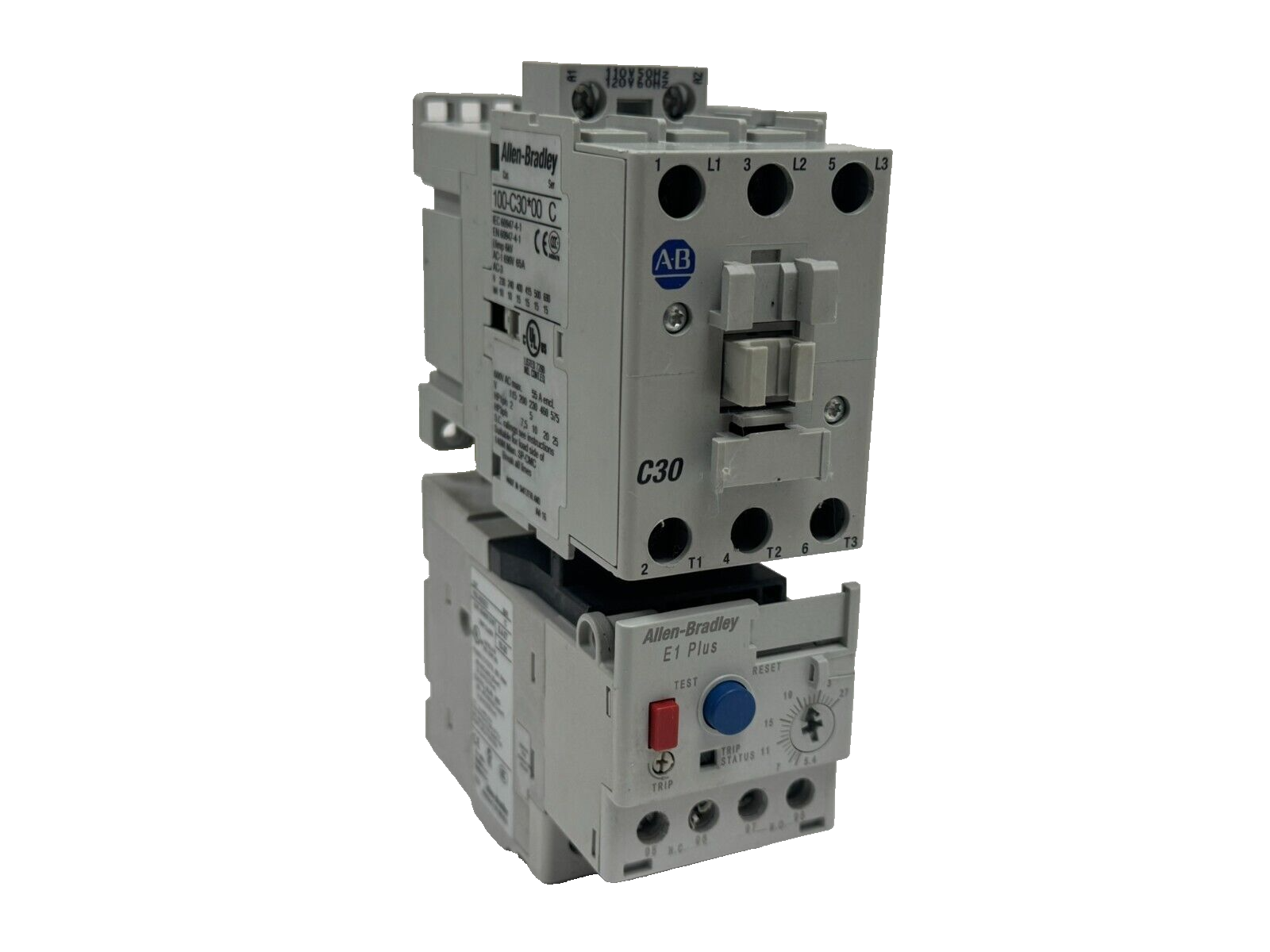 USED ALLEN BRADLEY 100-C30*00 CONTACTOR W/ 193-EEED OVERLOAD RELAY - SB ...