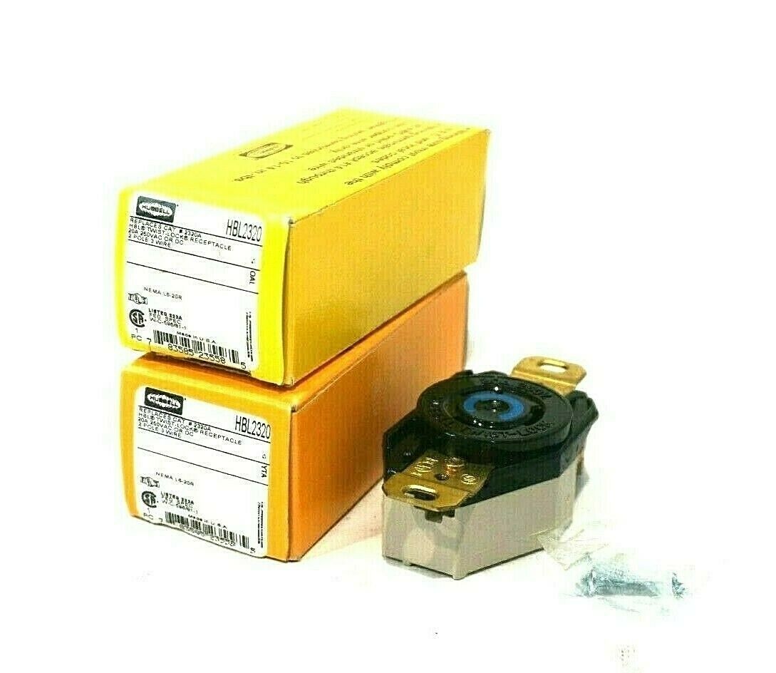 2 NEW HUBBELL HBL2320 TWIST LOCK RECEPTACLES - SB Industrial Supply, Inc.