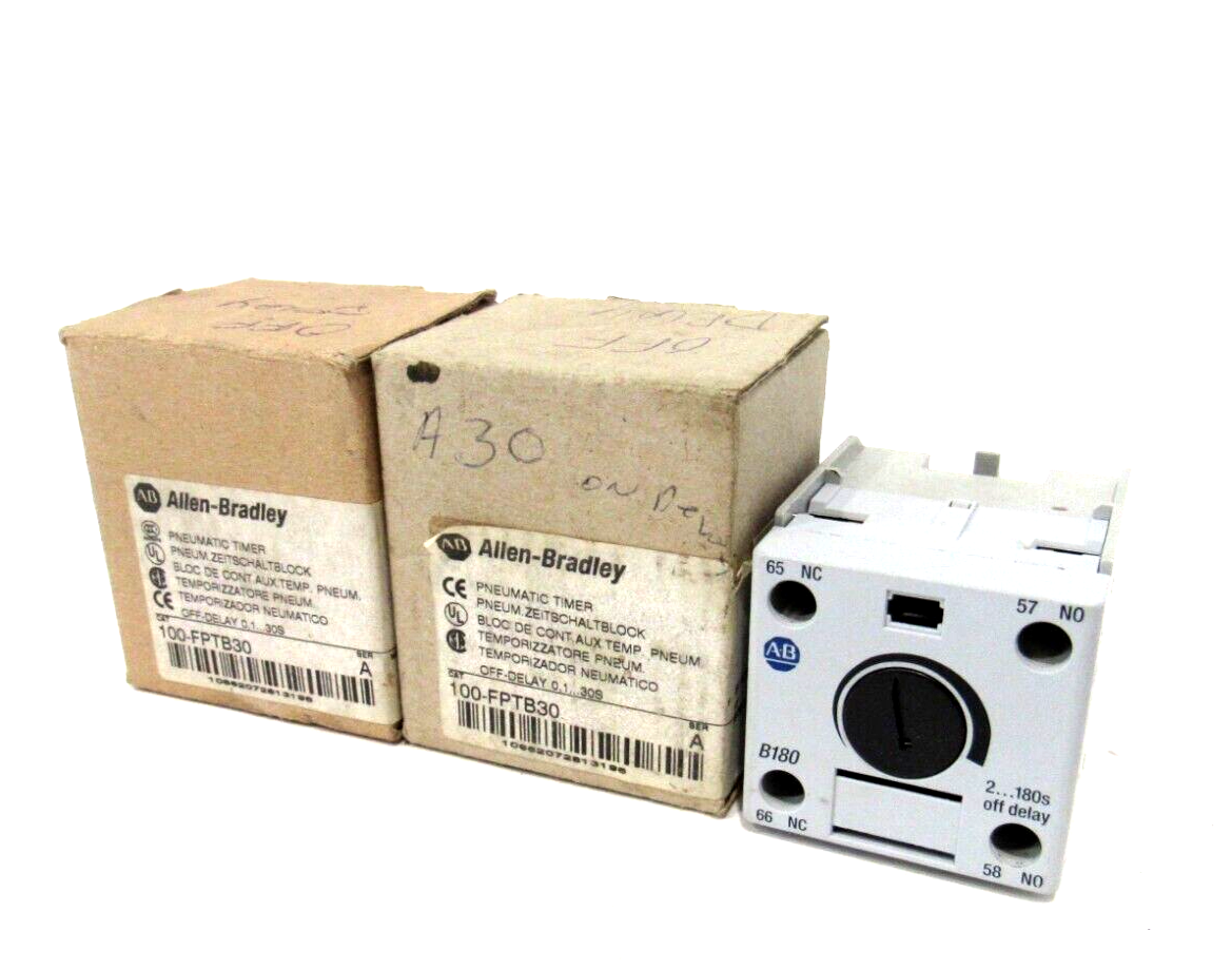 LOT OF 2 ALLEN BRADLEY 100-FPTB30 PNEUMATIC TIMER 100FPTB30 NEW SURPLUS ...