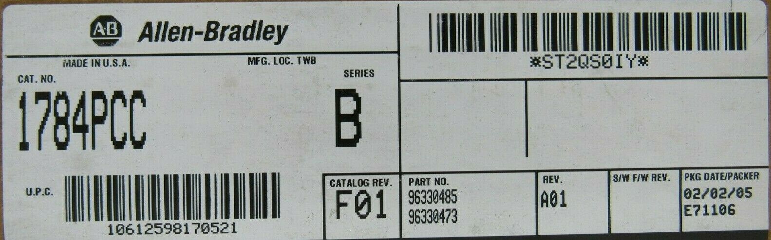 NEW ALLEN BRADLEY 1784-PCC CONTROLNET COMMUNICATION CARD SER B 1784PCC ...