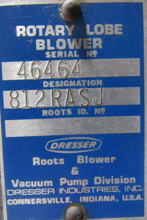 NEW DRESSER ROOTS 812RASJ ROTARY LOBE BLOWER - SB Industrial Supply, Inc.
