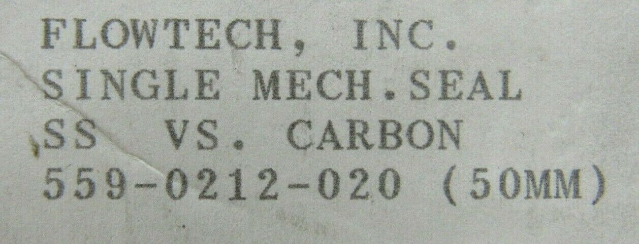 NEW FLOWTECH 559-0212-020 MECHANICAL SEAL 50MM 5590212020 - SB Industrial Supply, Inc.