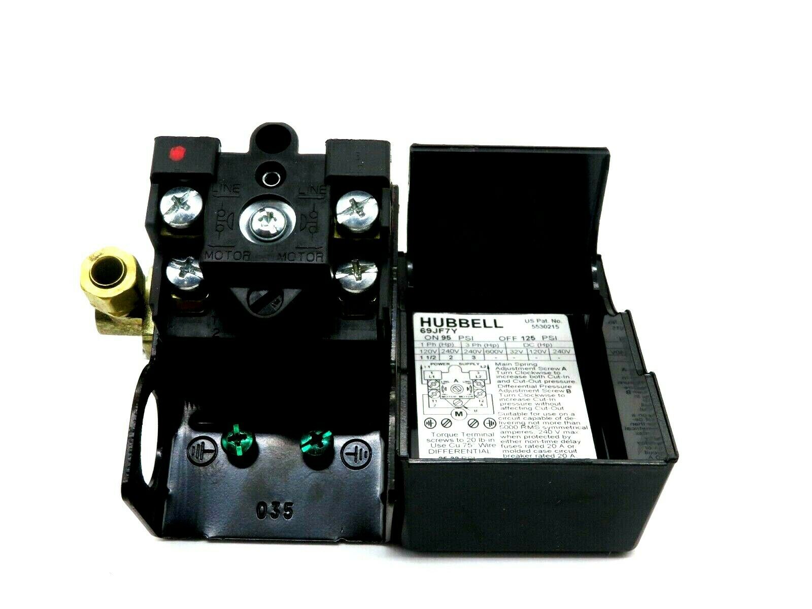 NEW HUBBELL 69JF7Y PRESSURE SWITCH W/UNLOADER VALVE - SB Industrial ...