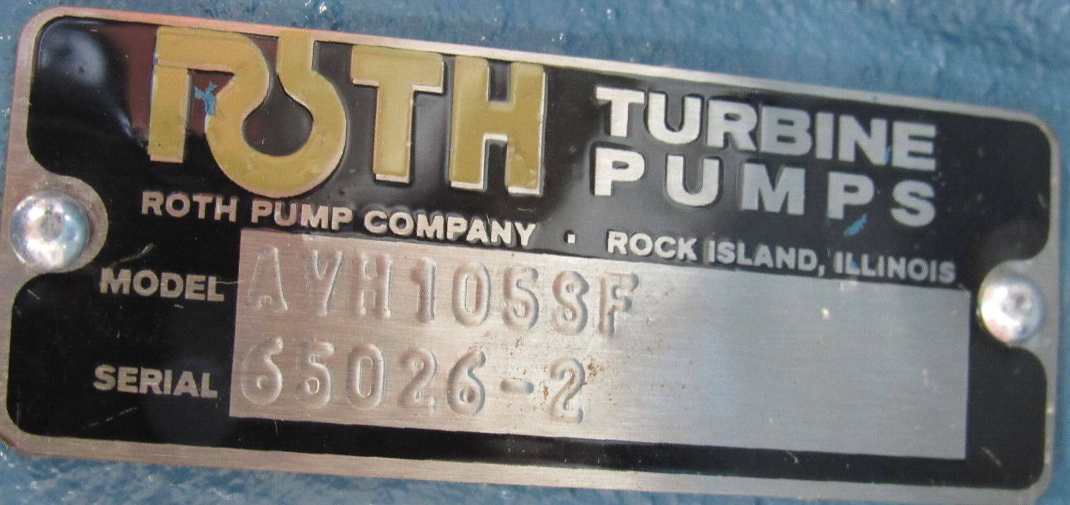 NEW ROTH AVH105SF PUMP .33HP 115/230V - SB Industrial Supply, Inc.