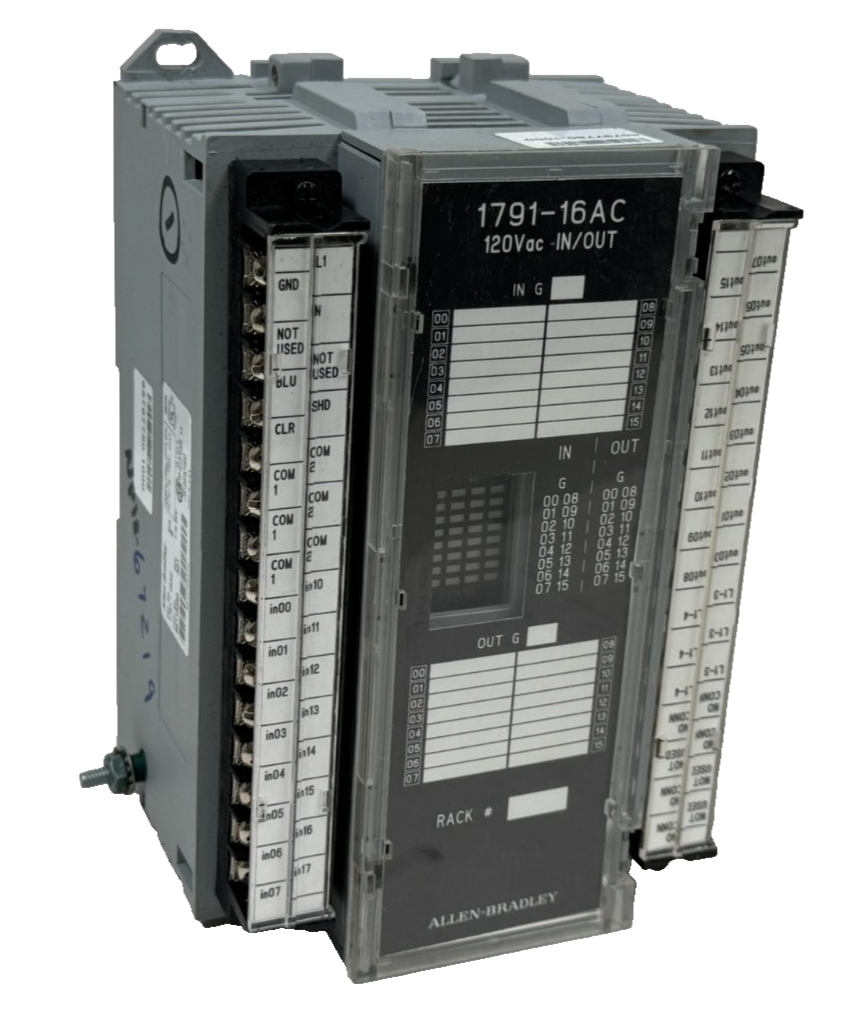 USED ALLEN BRADLEY 1791-16AC BLOCK I/O MODULE SER. B REV: A01 179116AC ...