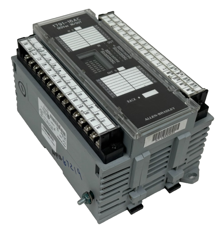 USED ALLEN BRADLEY 1791-16AC BLOCK I/O MODULE SER. B REV: A01 179116AC ...