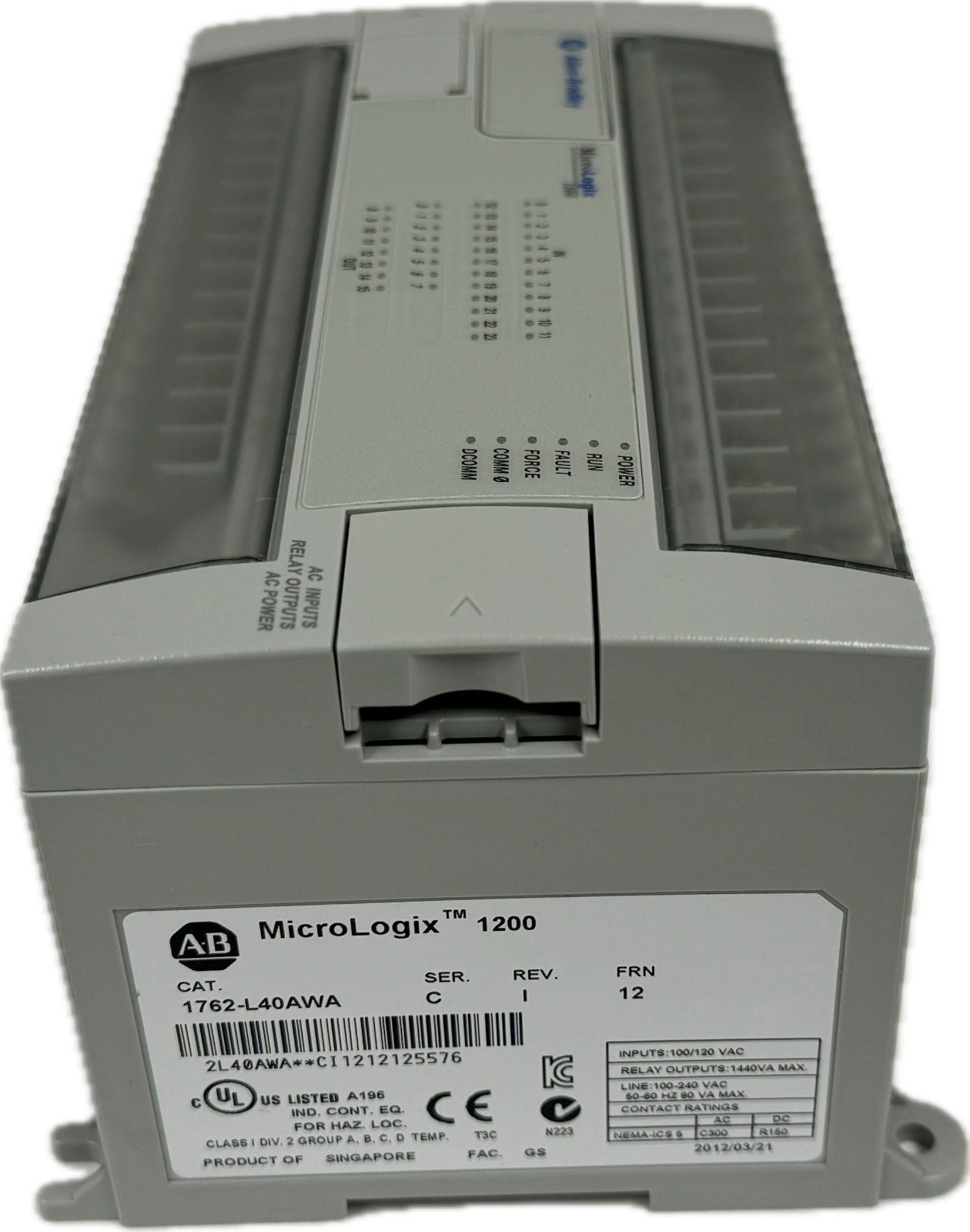 ALLEN BRADLEY 1762-L40AWA MICROLOGIX CONTROLLER SER. C 1762L40AWA NEW ...