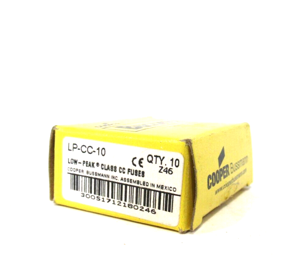 BOX OF 10 NEW BUSSMANN LP-CC-10 FUSES LPCC10 - SB Industrial Supply, Inc.