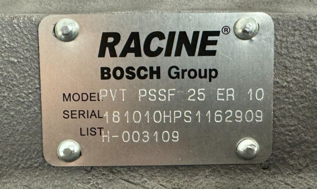 NEW BOSCH RACINE PVT-PSSF-25-ER-10 VANE PUMP H-003109 PVTPSSF25ER10 ...