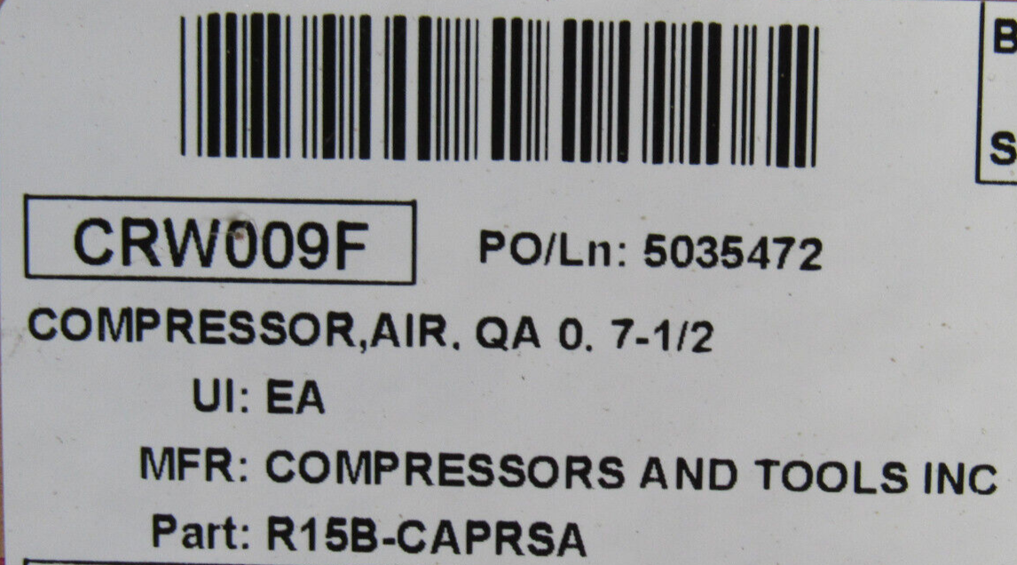 NEW CHAMPION R15B-CAPRSA COMPRESSOR PUMP R2-30A R-SERIES 2-30HP - SB ...