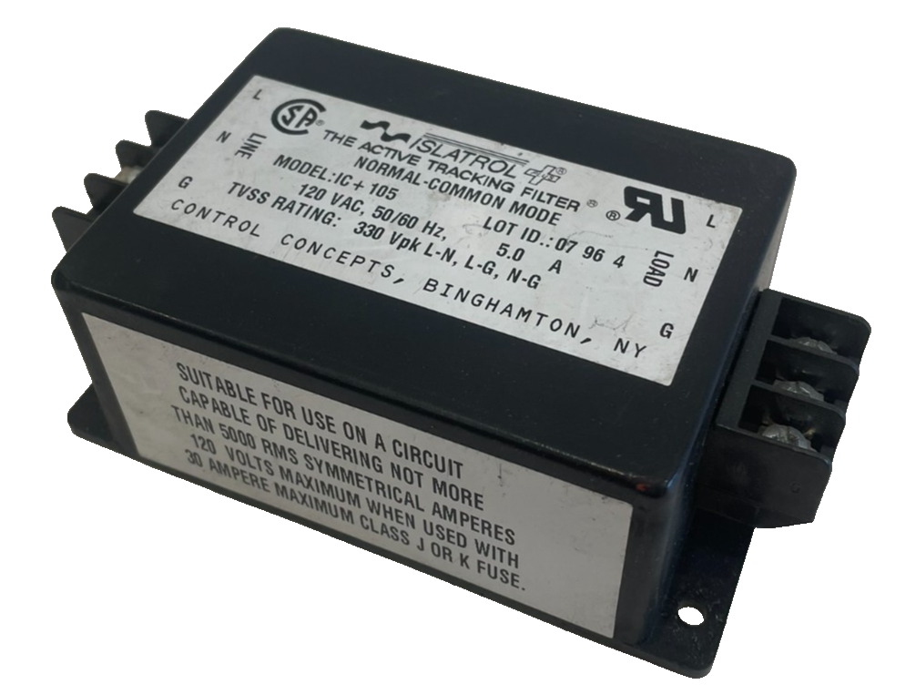 NEW CONTROL CONCEPTS IC+105 ISLATROL TRACKING FILTER 120VAC 50/60HZ 5.0 ...