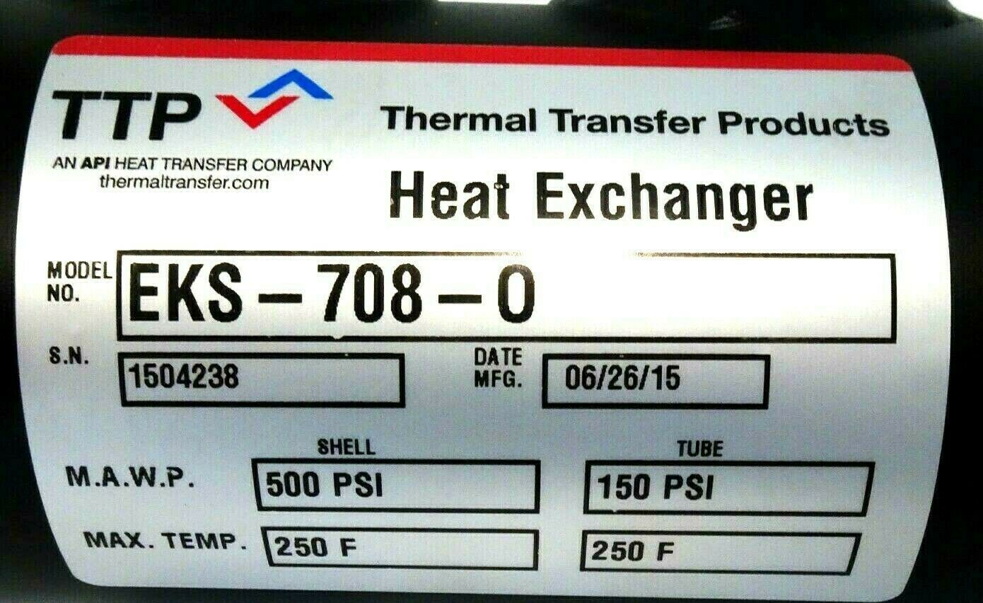 NEW TTP THERMAL TRANSFER PRODUCTS EKS-708-0 HEAT EXCHANGER EKS7080 - SB ...