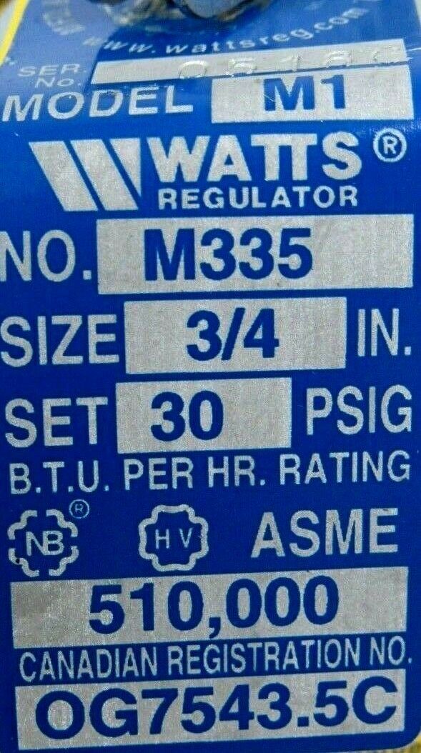 NEW WATTS M335 RELIEF VALVE 3/4" MODEL M1 - SB Industrial Supply, Inc.