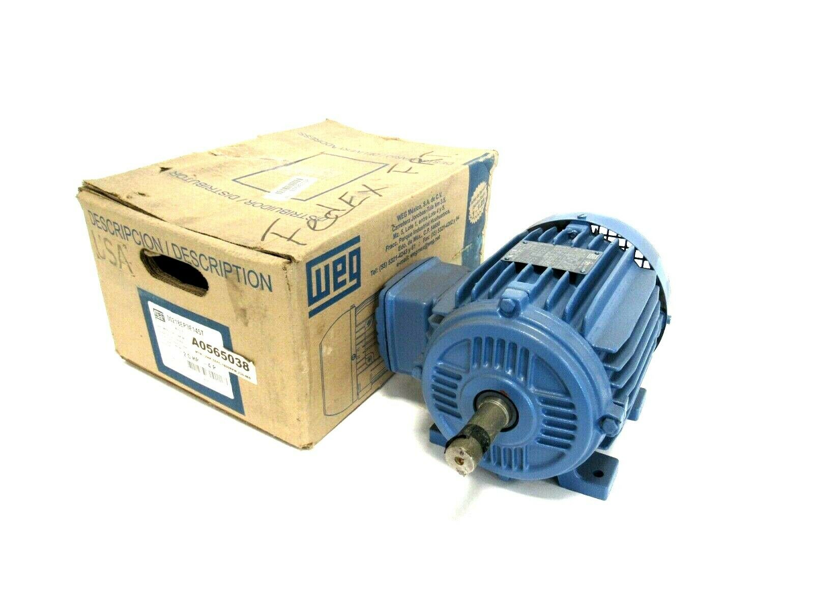 NEW WEG 00218EP3E145T MOTOR 2HP 208-230/460V 4P MPH3J 145T M08L-68297 ...