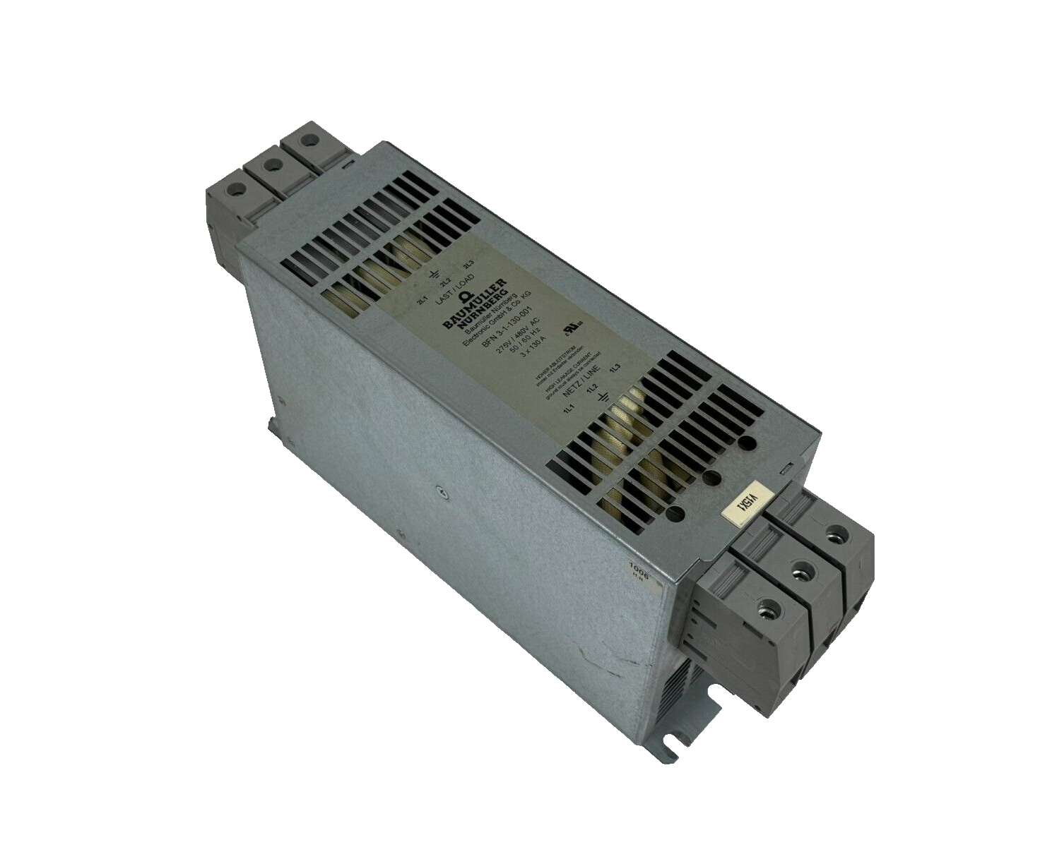 USED BAUMULLER BFN 3-1-130-001 LINE FILTER 275/480VAC 3x130A - SB ...