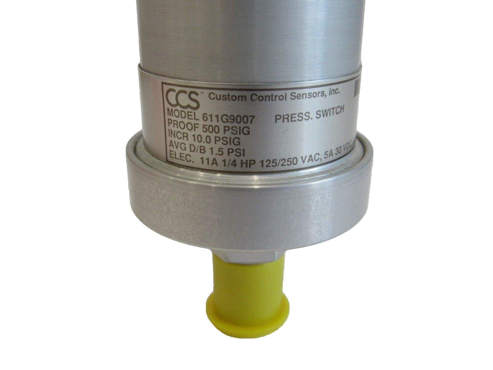 USED CUSTOM CONTROLS 611G9007 PRESSURE SWITCH 500 PSIG - SB Industrial ...